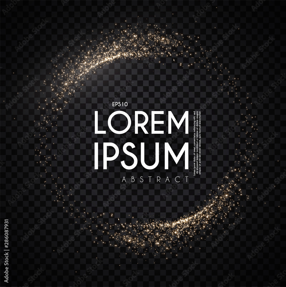 Elegant Shimmer of gold design with depth effect. Glitter particles ...