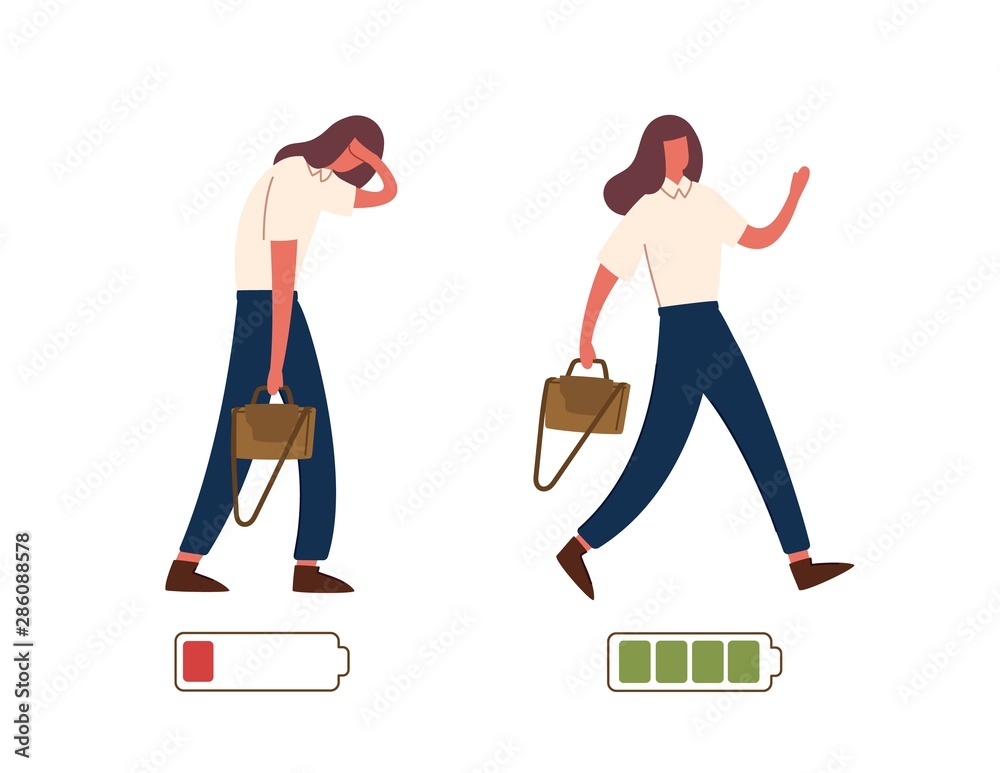 Energetic Woman Cartoon