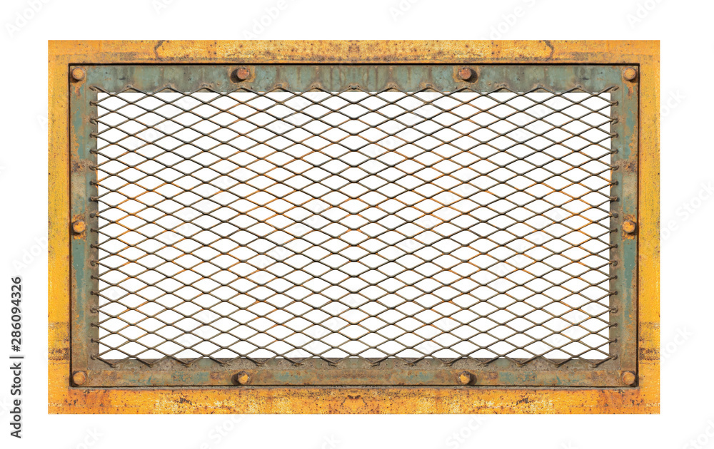 Rust steel grating frame. Clipping path Stock Photo | Adobe Stock
