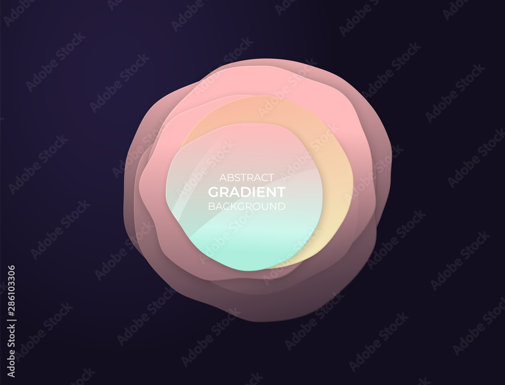 Abstract circle text box with soft modern gradients and 3d effect ...