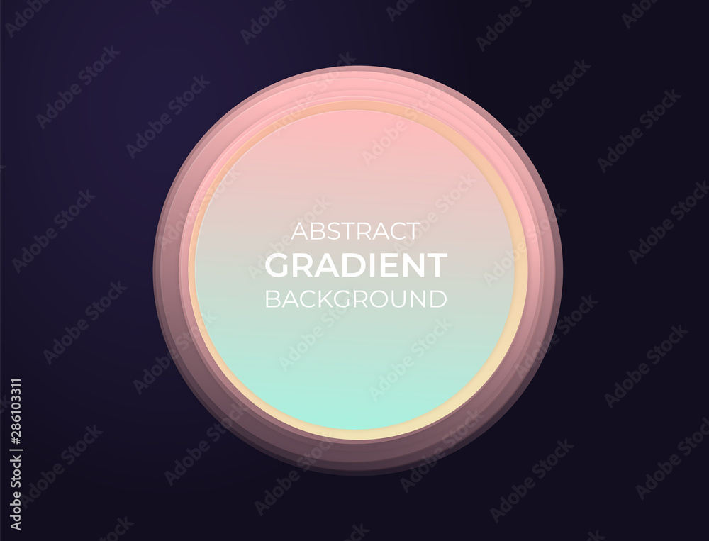 Abstract circle text box with soft modern gradients and 3d effect ...