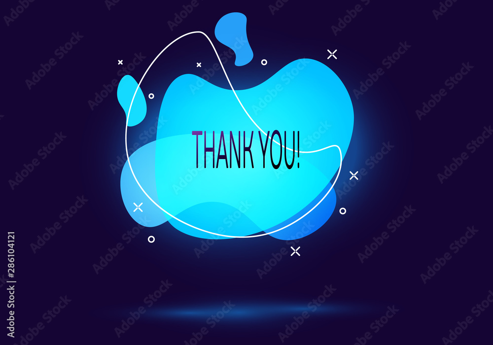 Geometric banner with inscription Thank you on dark blue background ...