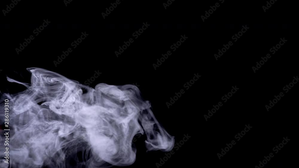 Realistic smoke, fog, haze isolated on black background, screen mode ...