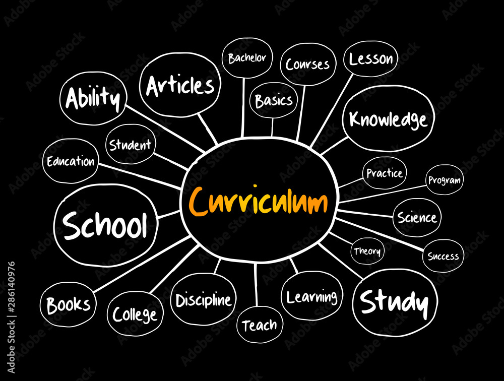Curriculum mind map, education concept for presentations and reports ...