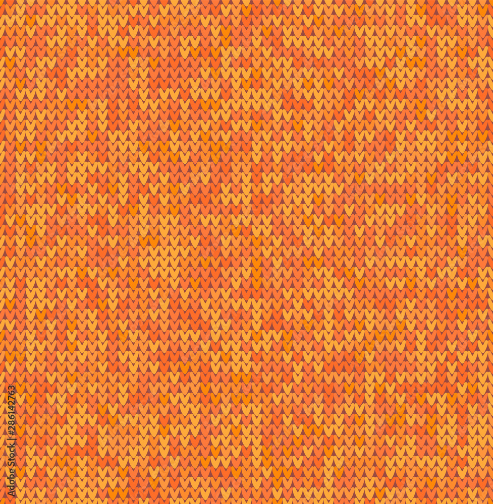 Orange and yellow knit texture seamless pattern. Knitted realistic ...