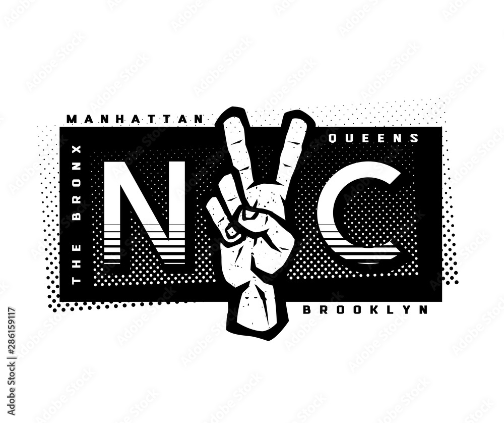 T-shirt Printing design. NYC emblem. New york, manhattan, brooklyn ...
