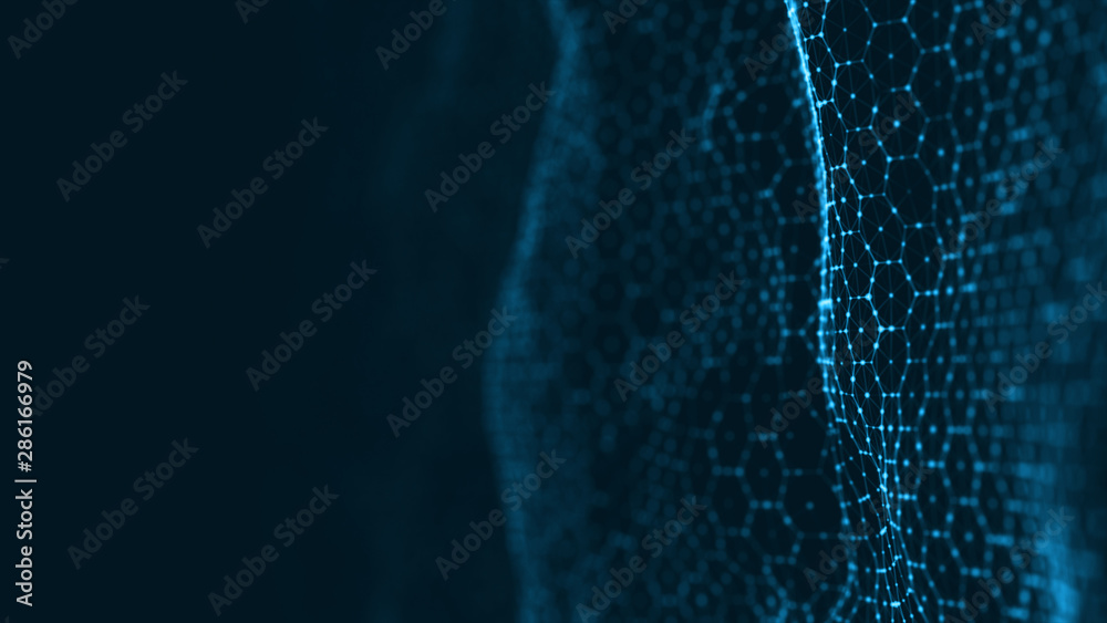 Computer geometric digital connection structure. Business inteligence ...