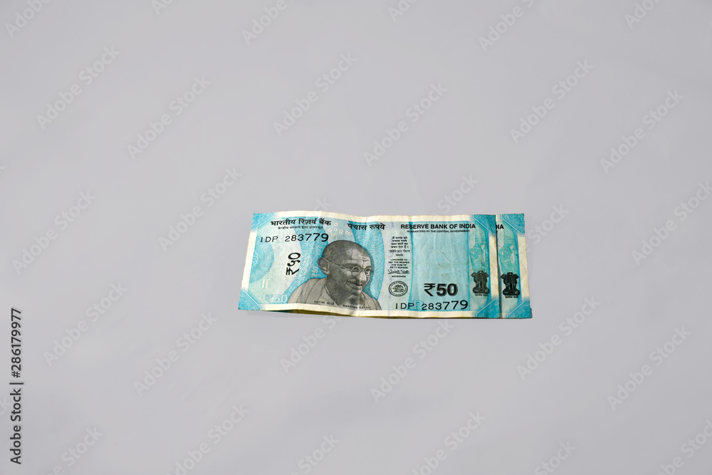 Stained & wrinkled Modern Indian Fifty Rupee Currency Notes Stock Photo ...