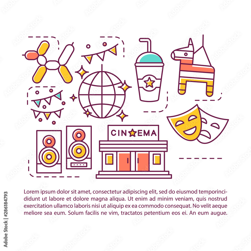 Entertainment industry article page vector template. Show business ...