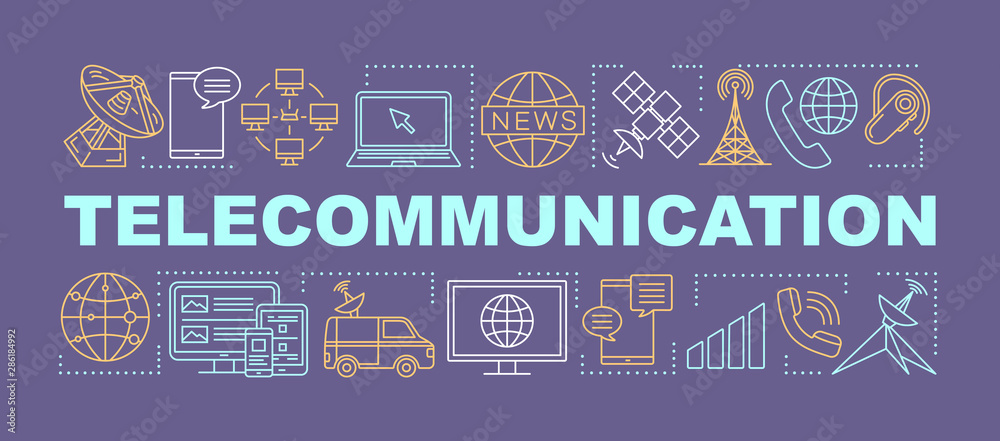Telecommunication word concepts banner. Global communication service ...