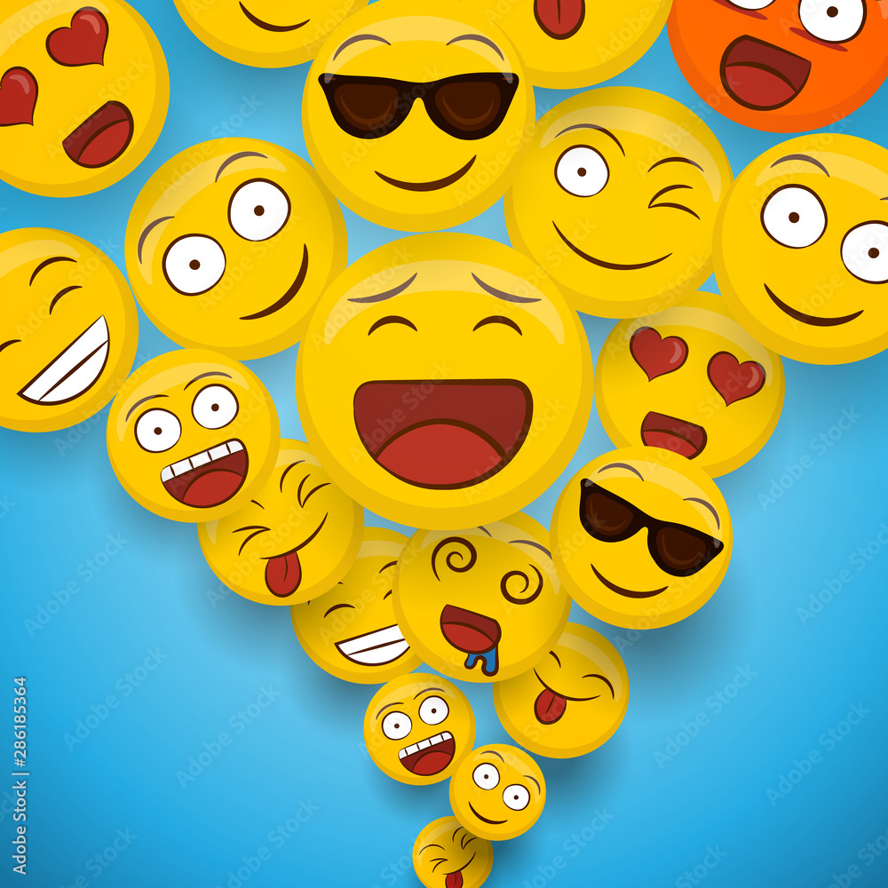 Fun smiley face cartoon icon splash background Stock Vector | Adobe Stock