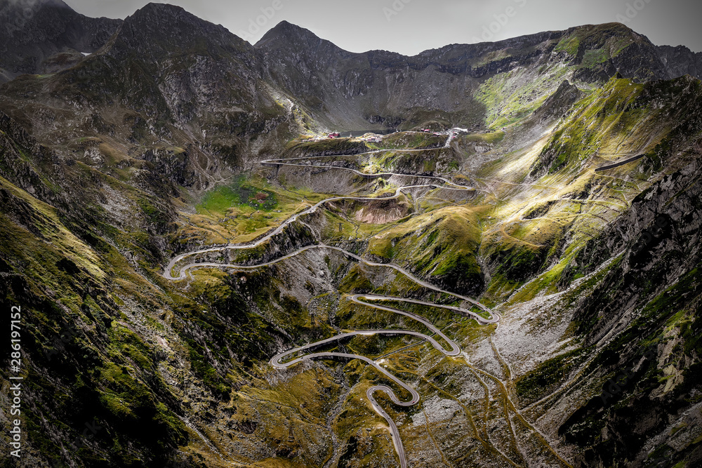 Wonderful mountain scenery. Transfagarasan highway, one of the most ...