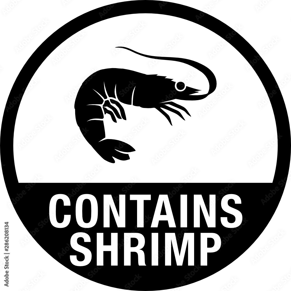Contains Shrimp Symbol for Food Packaging Label Stock Vector | Adobe Stock