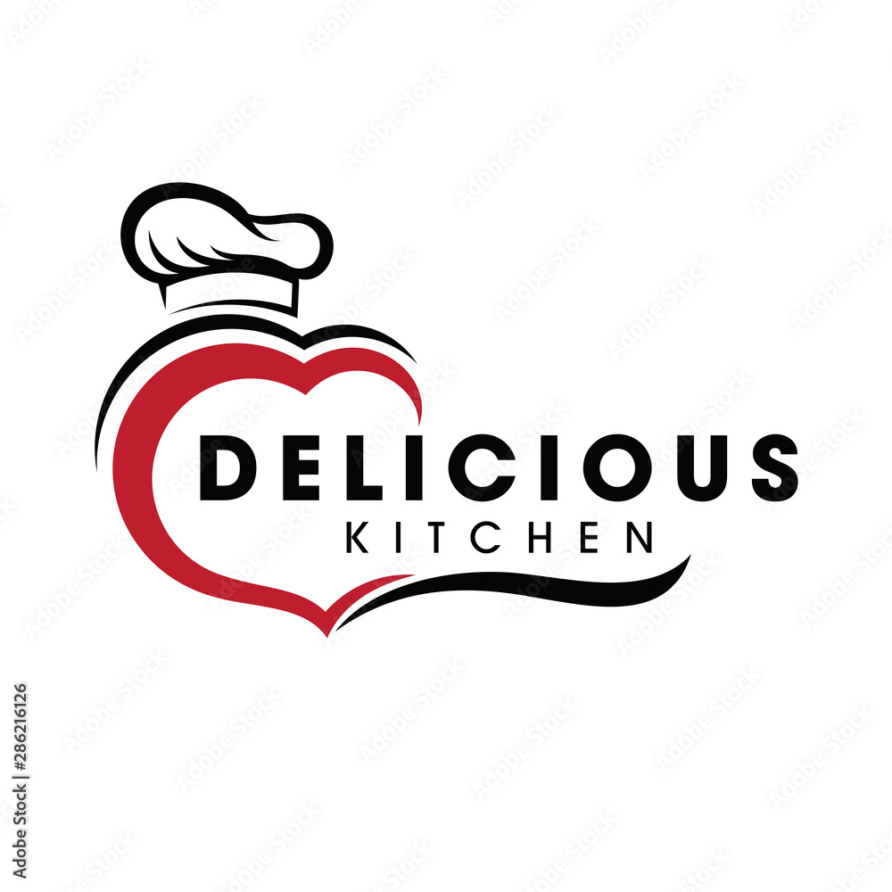 Love Cooking and Chef Logo Vector Stock Vector | Adobe Stock