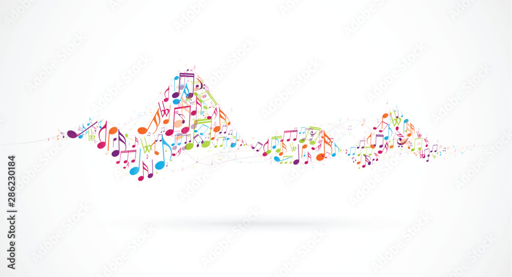 Colorful music notes background, abstract sign and symbol Stock Vector ...