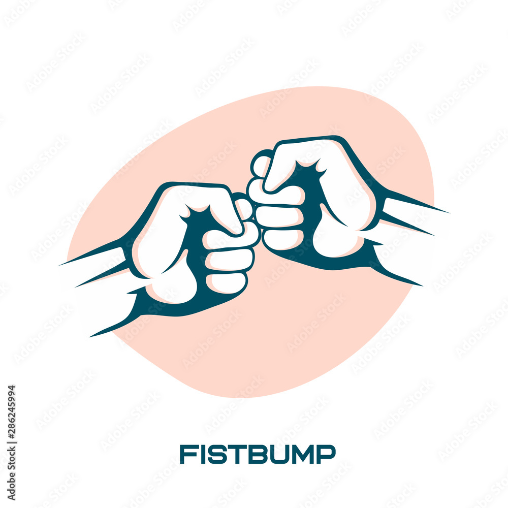 Two fists bumping together vector illustration, two hands with fists ...