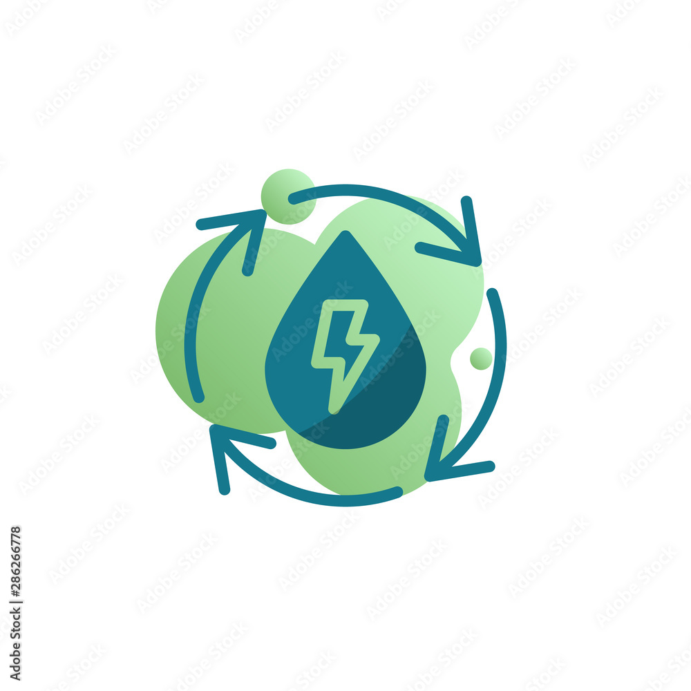 Water cycle energy icon vector, Ecology water cycle filled flat sign ...