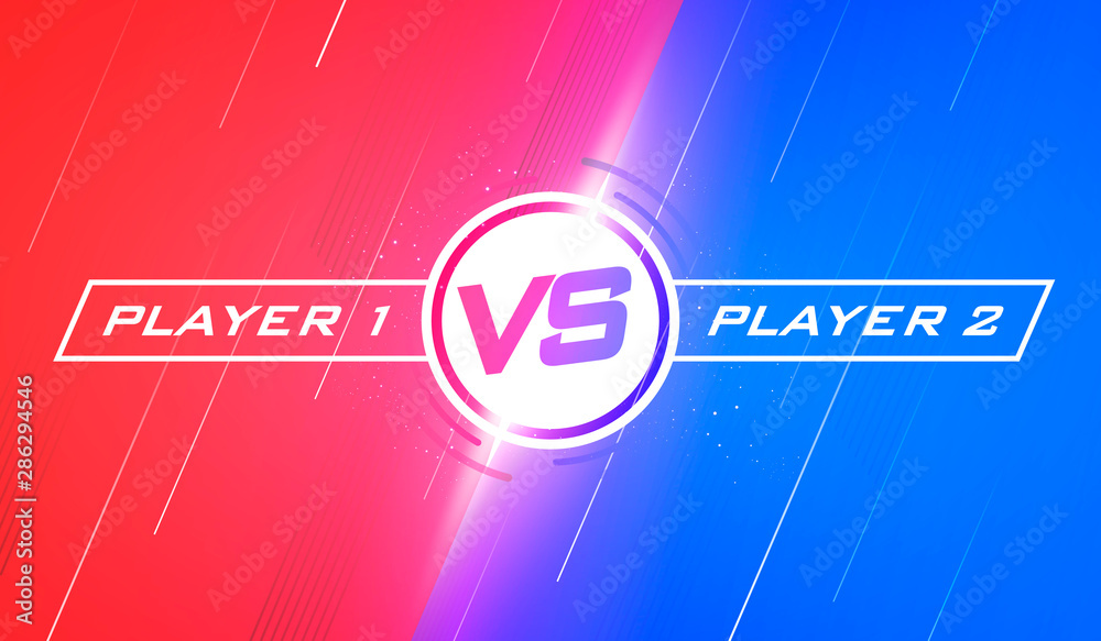 Vector illustration versus screen design. Flat modern battle template ...