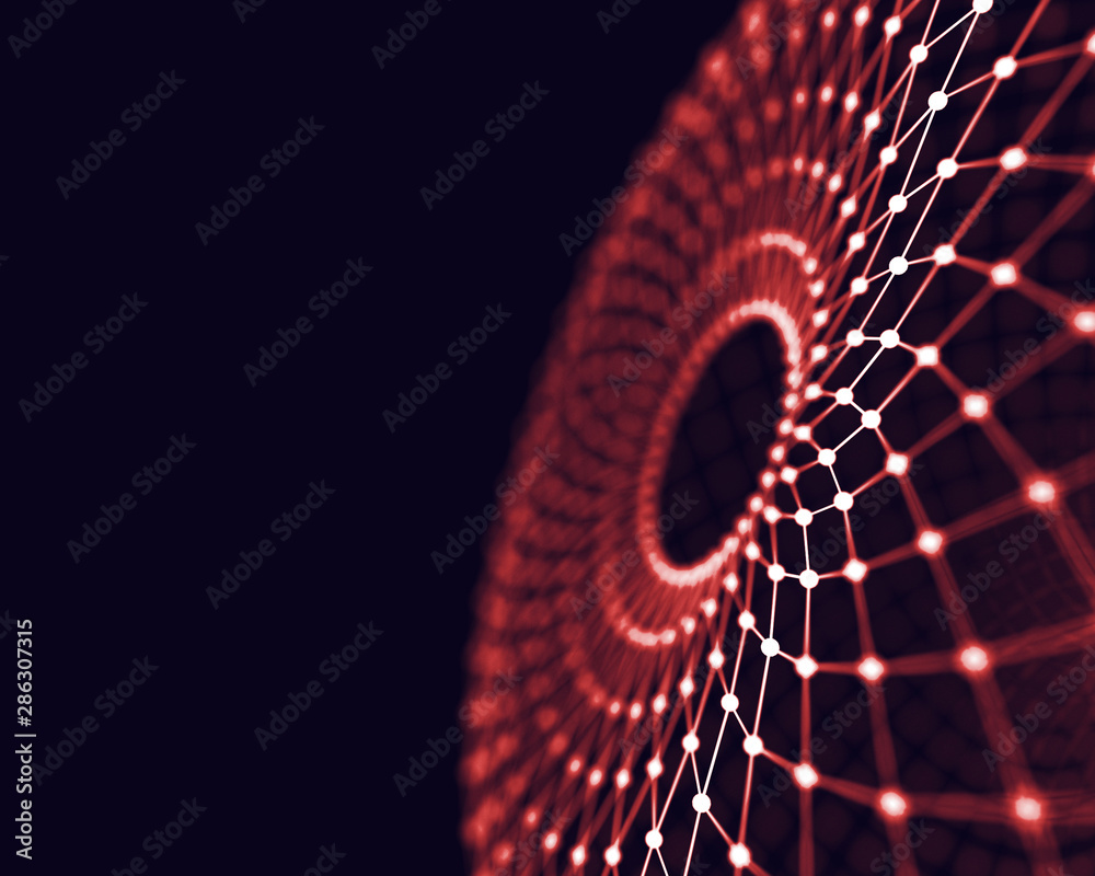Computer geometric digital connection structure. Business inteligence technology background ...