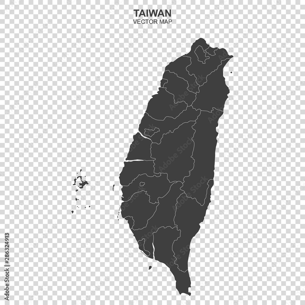 vector map of Taiwan on transparent background Stock Vector | Adobe Stock