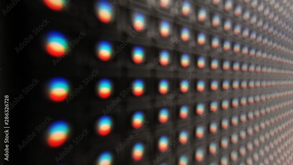 RGB LED Pixel Pitch - Red Green Blue - Color Mixing LEDS. Perspective ...