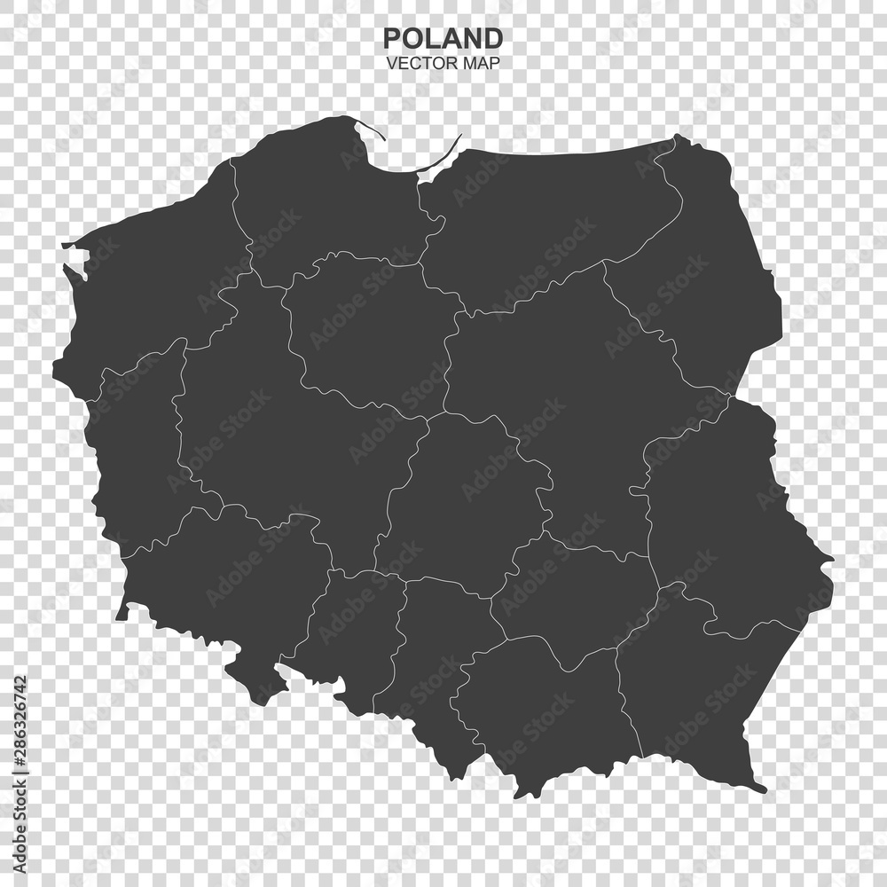 vector map of Poland on transparent background Stock Vector | Adobe Stock