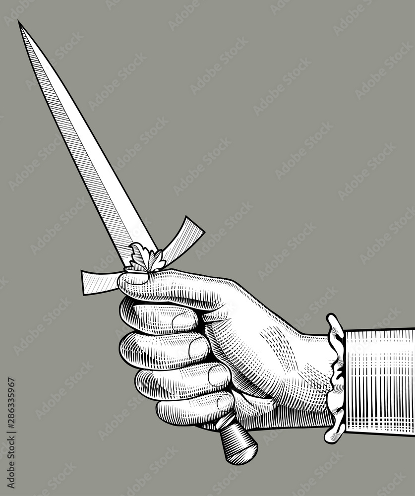 Hand holding a dagger Stock Vector | Adobe Stock