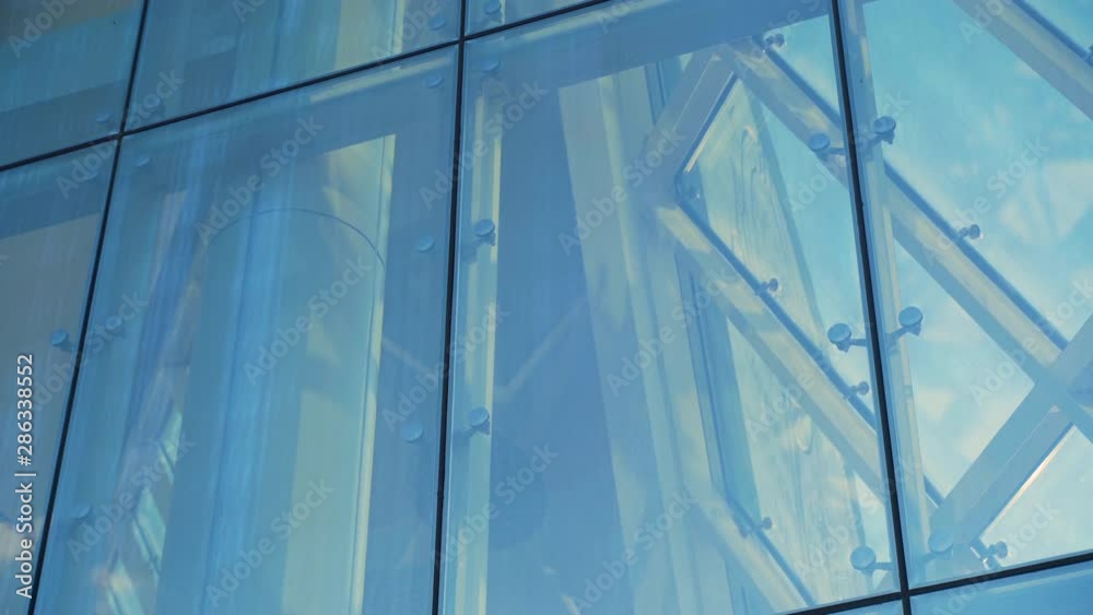 Glass Curtain Facade Wall. Fasteners Elements of Spider Glass System ...