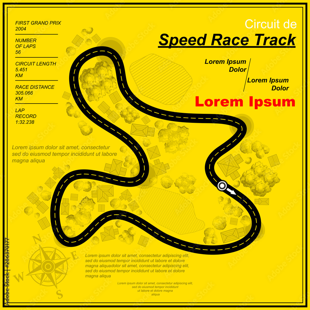 Abstract yellow wallpaper with black road and sample text and city map ...