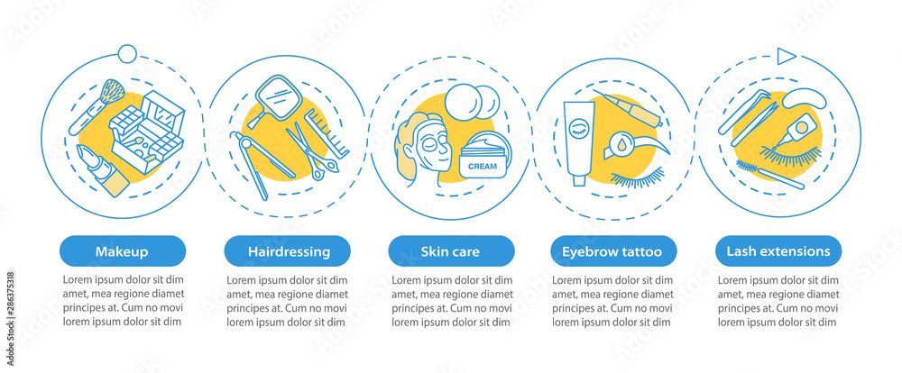 Beauty salon procedures vector infographic template. Business ...