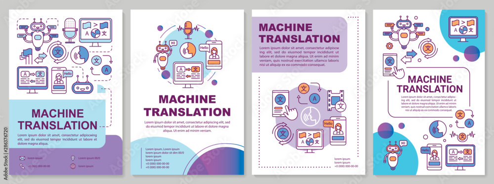 Machine translation brochure template layout. Automated translation ...