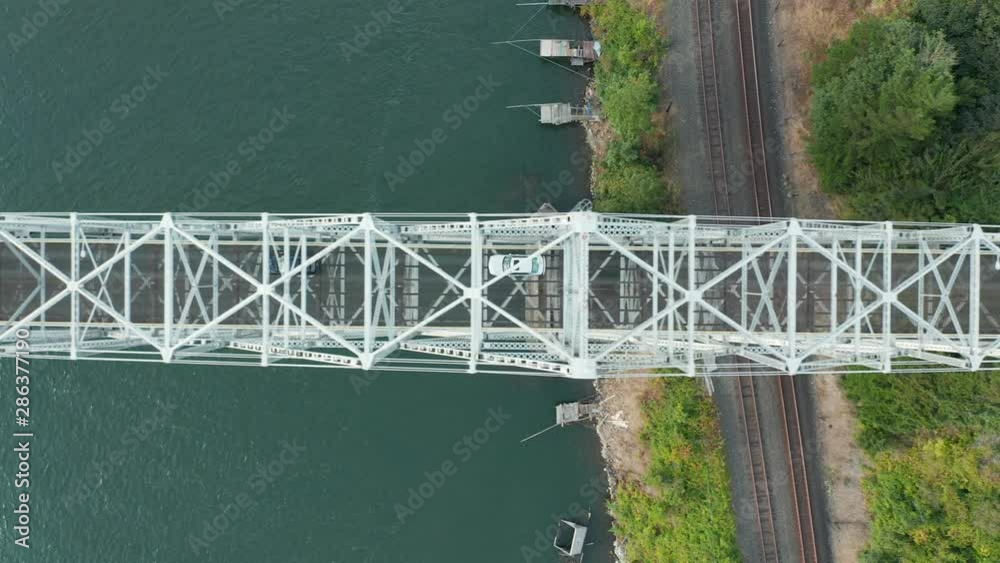 The Bridge of the Gods is a steel truss cantilever bridge that spans ...
