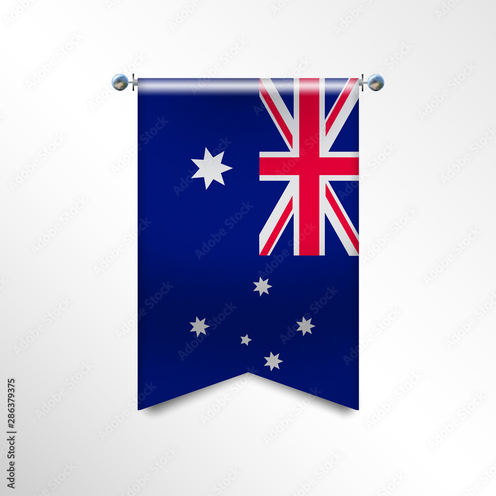 Flag of AUSTRALIA with texture. National banner Flag Hanging on a ...