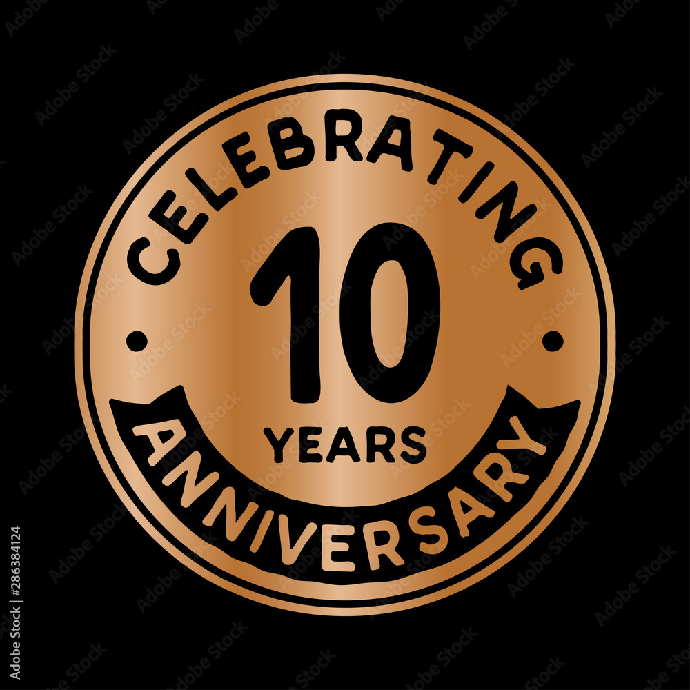 10 years anniversary logo design template. Ten years logtype. Vector ...