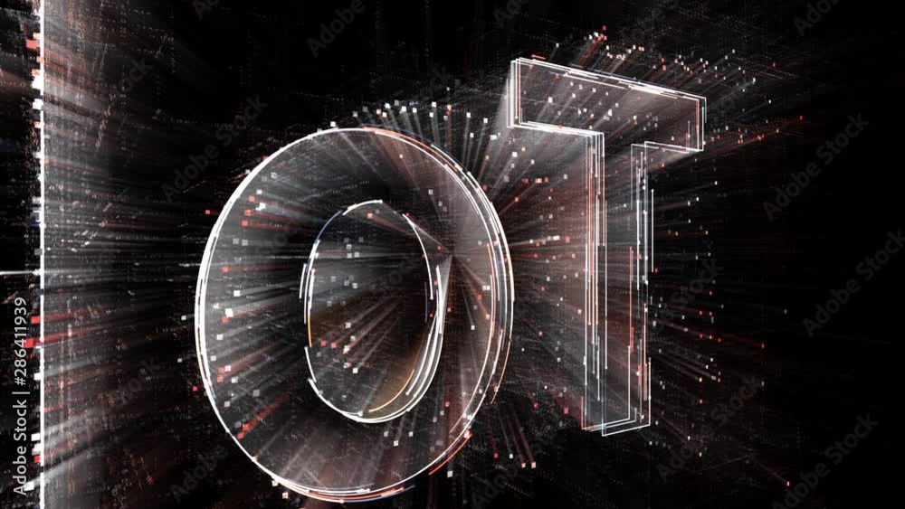 4k IoT Internet of Things word company brand logo tag cloud;binary computer code.The Matrix ...