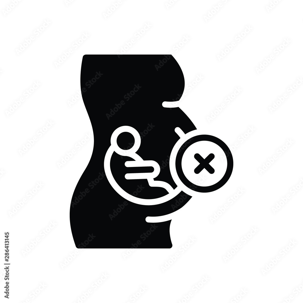 Black solid icon for abortion Stock Vector | Adobe Stock