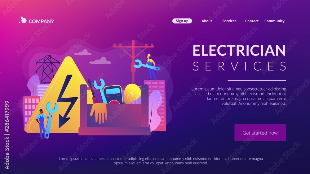Electrician engineer, technician with wrench. Electrician services ...