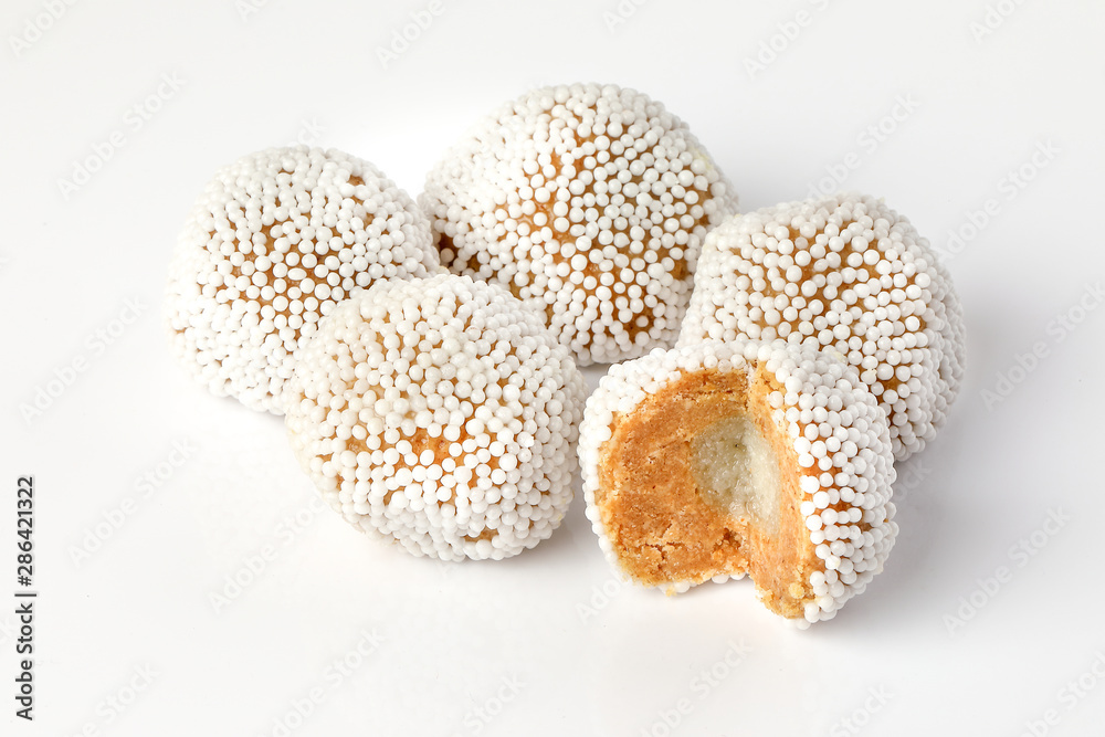 Rosokodom traditional Bengali sugar milk sweet desert on white ...