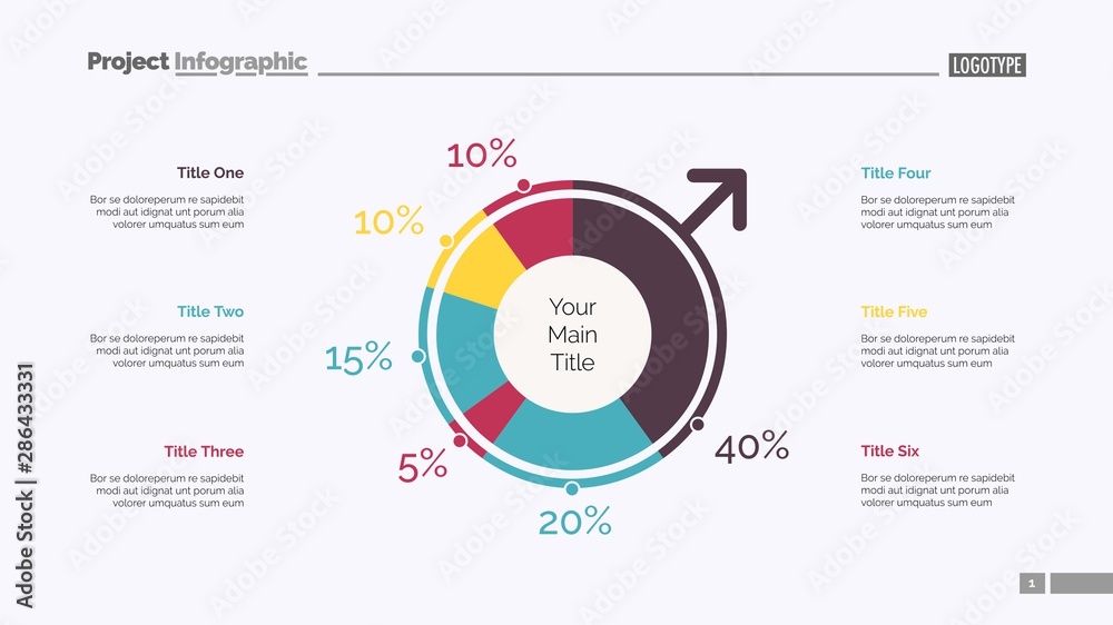 Gender infographics slide template. Business data. Graph, diagram ...