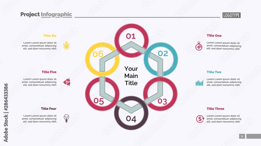 Hexagon diagram. Process chart, cycle graph, layout. Creative concept ...