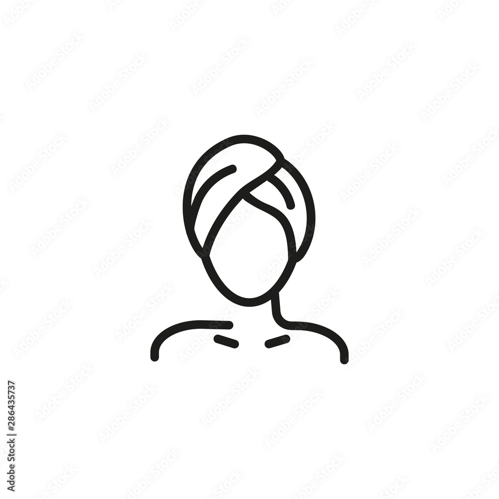 Beauty skin line icon. Woman client, spa salon, ladies change room ...