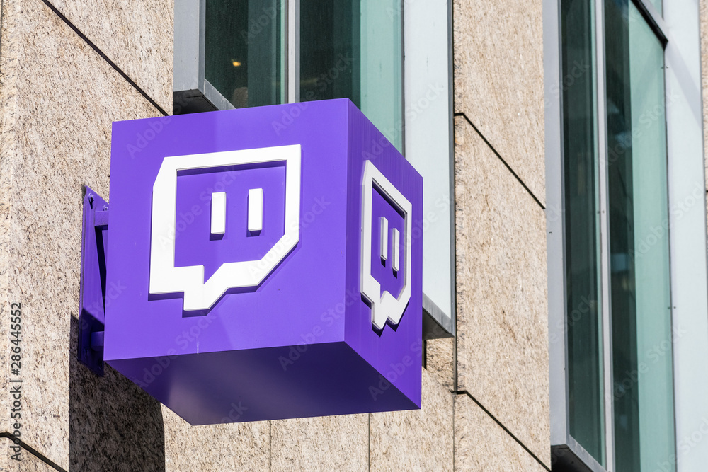 August 21, 2019 San Francisco / CA / USA - Twitch symbol at their ...