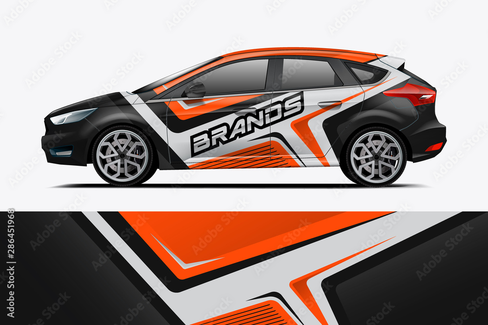 Vecteur Stock Car decal wrap design vector. Graphic abstract stripe ...