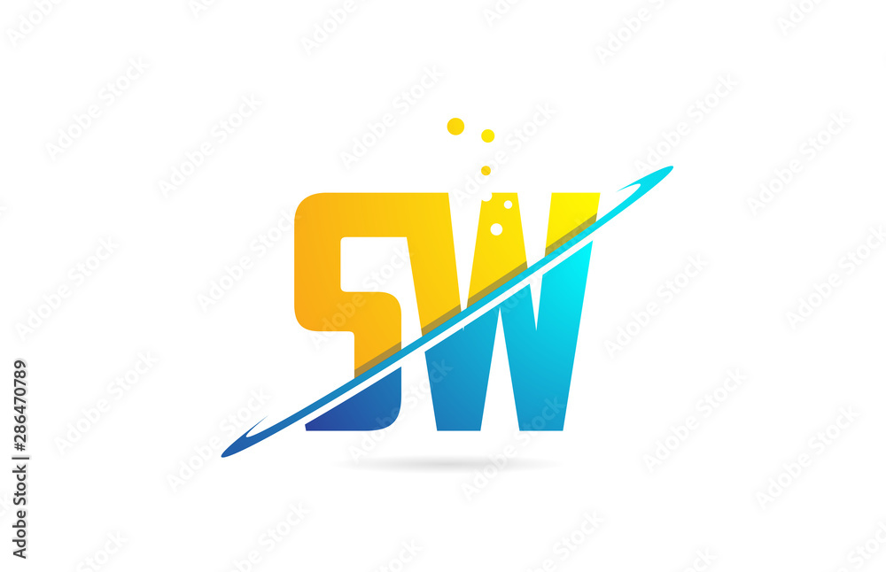 alphabet letter SW S W combination for logo company icon design Stock ...