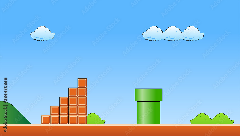 Old retro video game background. Vintage style game design Stock Vector ...