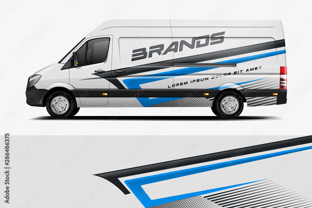 Van Wrap Livery design. Ready print wrap design for Van. - Vector dekal ...
