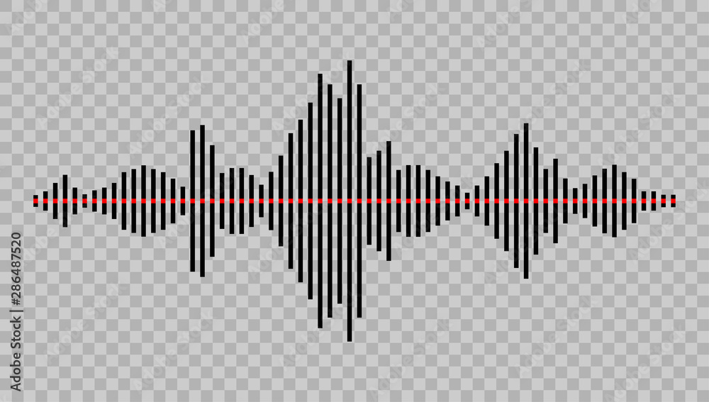 Vector illustration of soundwave on transparent background Stock Vector ...