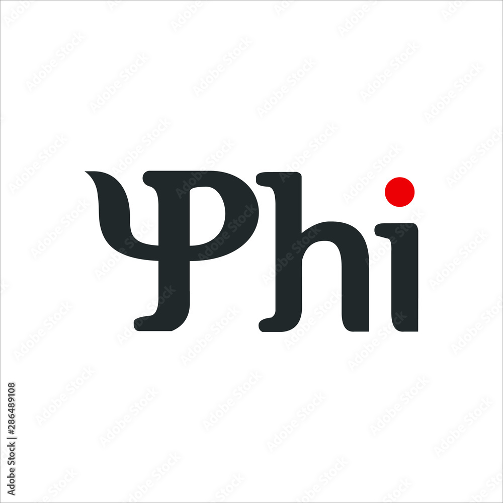 Symbol of letter Phi. Letter P with symbol Phi. Vector logo. Stock ...