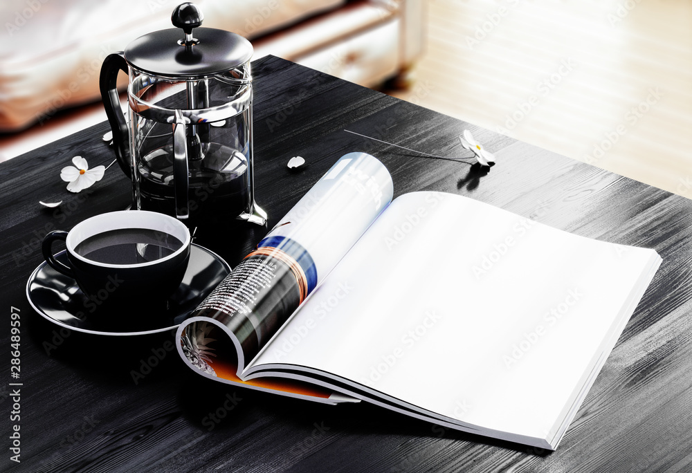 Magazine background mockup. Stock Illustration | Adobe Stock