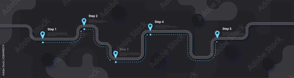 Poster Road map and journey route infographics template – Muurposter ...